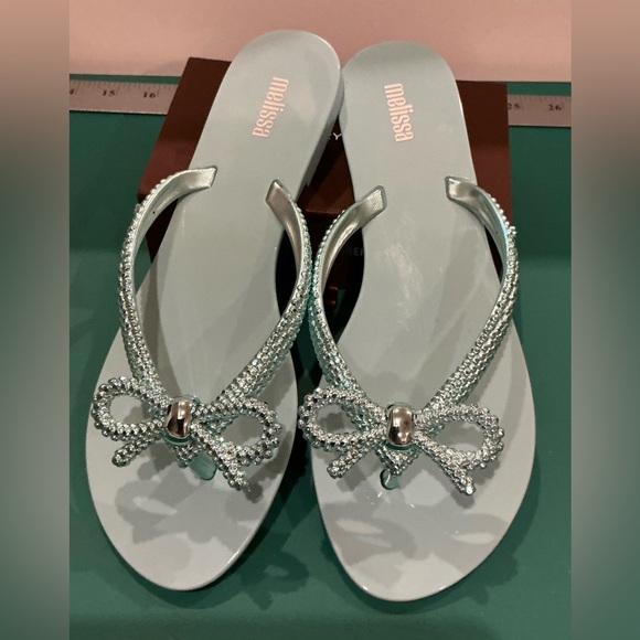 Melissa | Shoes | Melissa Harmonic Bow Metallic Silver Thongjelly ...